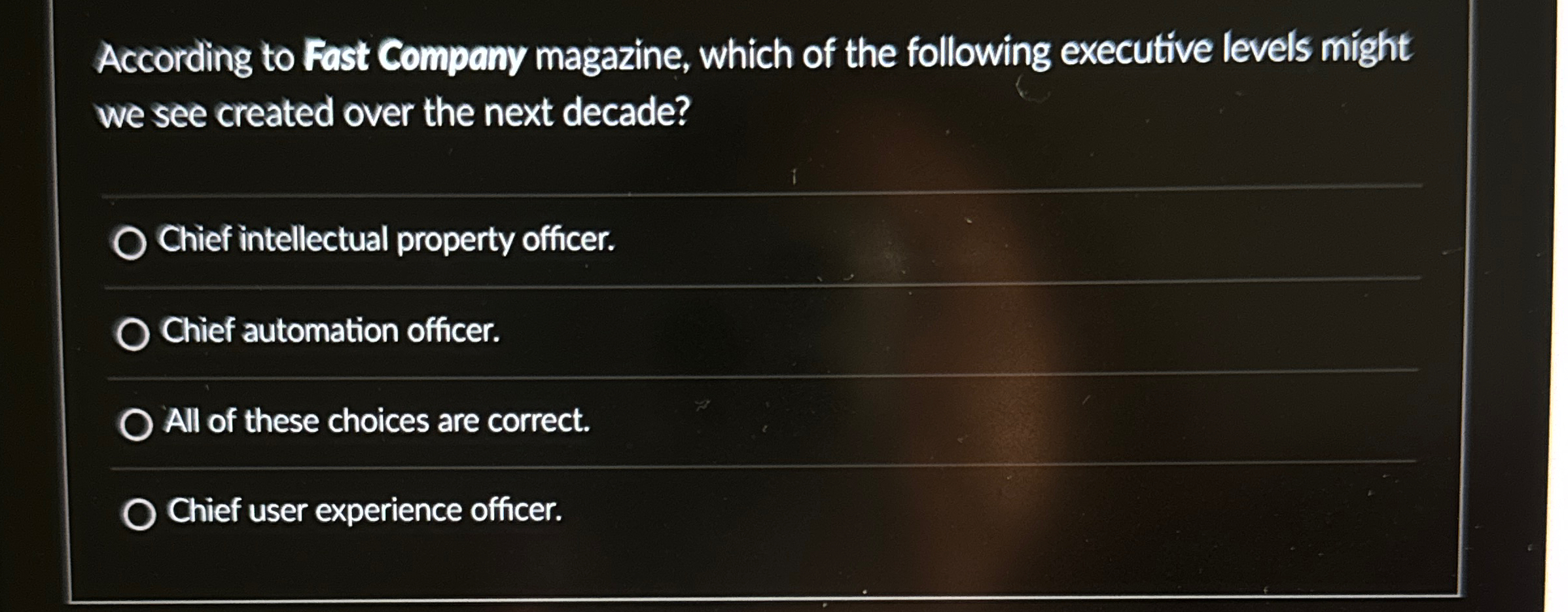 Solved According to Fast Company magazine, which of the | Chegg.com