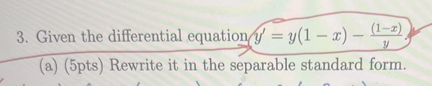 Solved Given the differential equation | Chegg.com