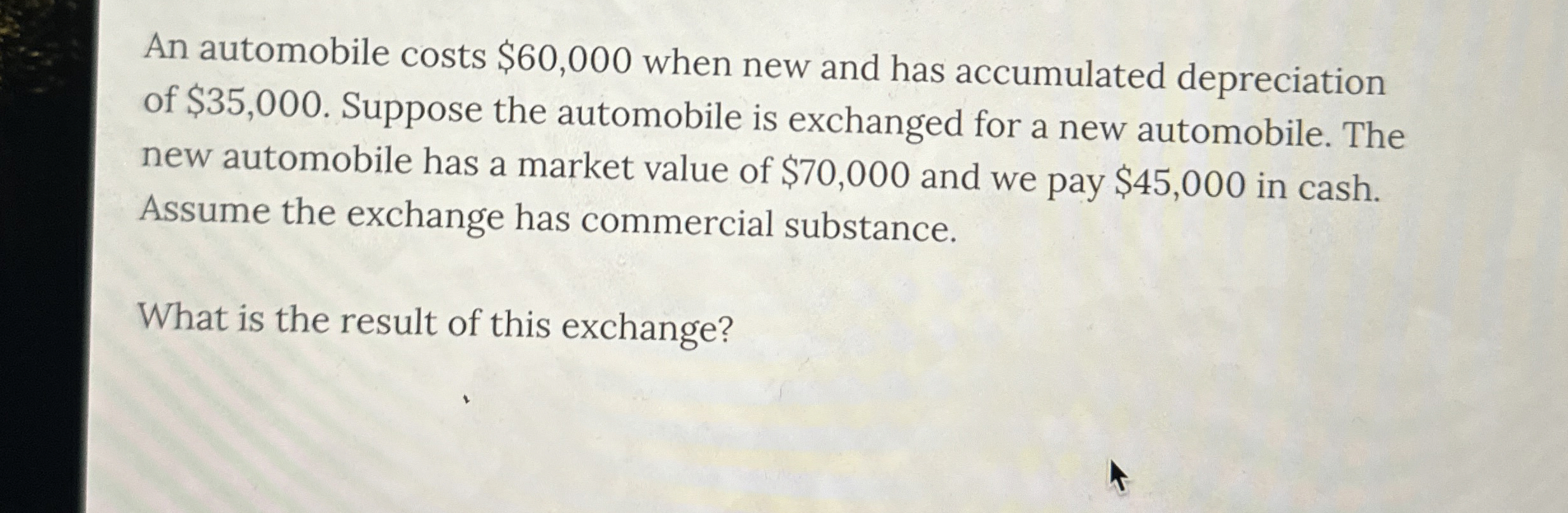 Solved An automobile costs $60,000 ﻿when new and has | Chegg.com