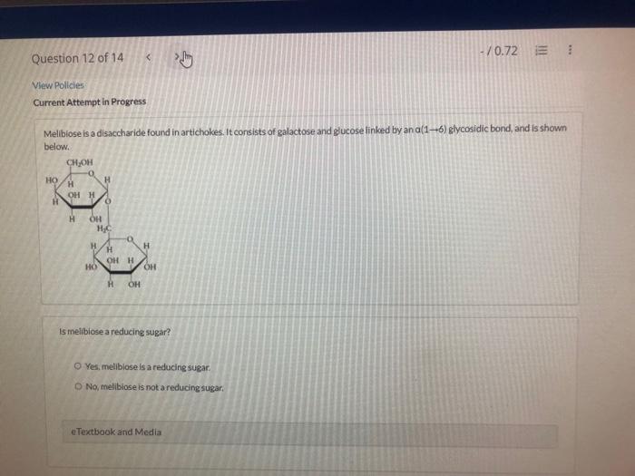 Solved Melibiose is a disaccharide found in artichokes. It | Chegg.com