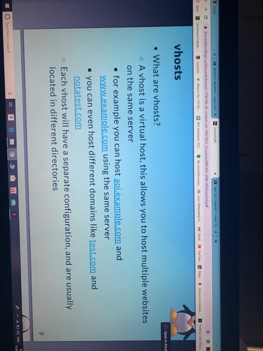 Solved Create apache vhosts configurations for the following | Chegg.com