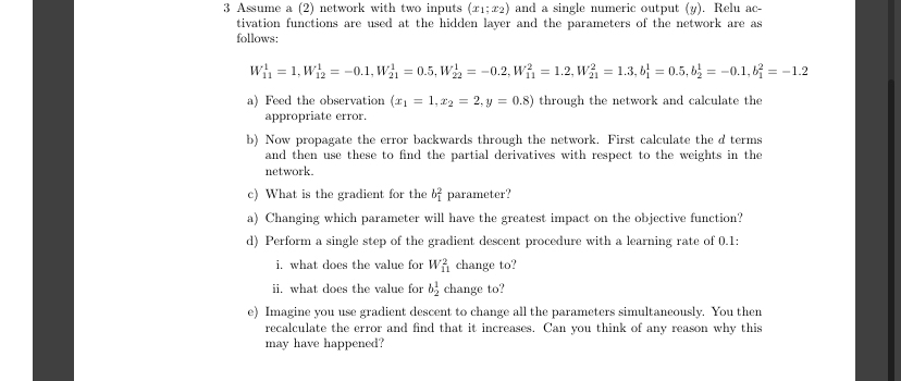Solved 3 ﻿Assume a (2) ﻿network with two inputs (x1;x2) ﻿and | Chegg.com