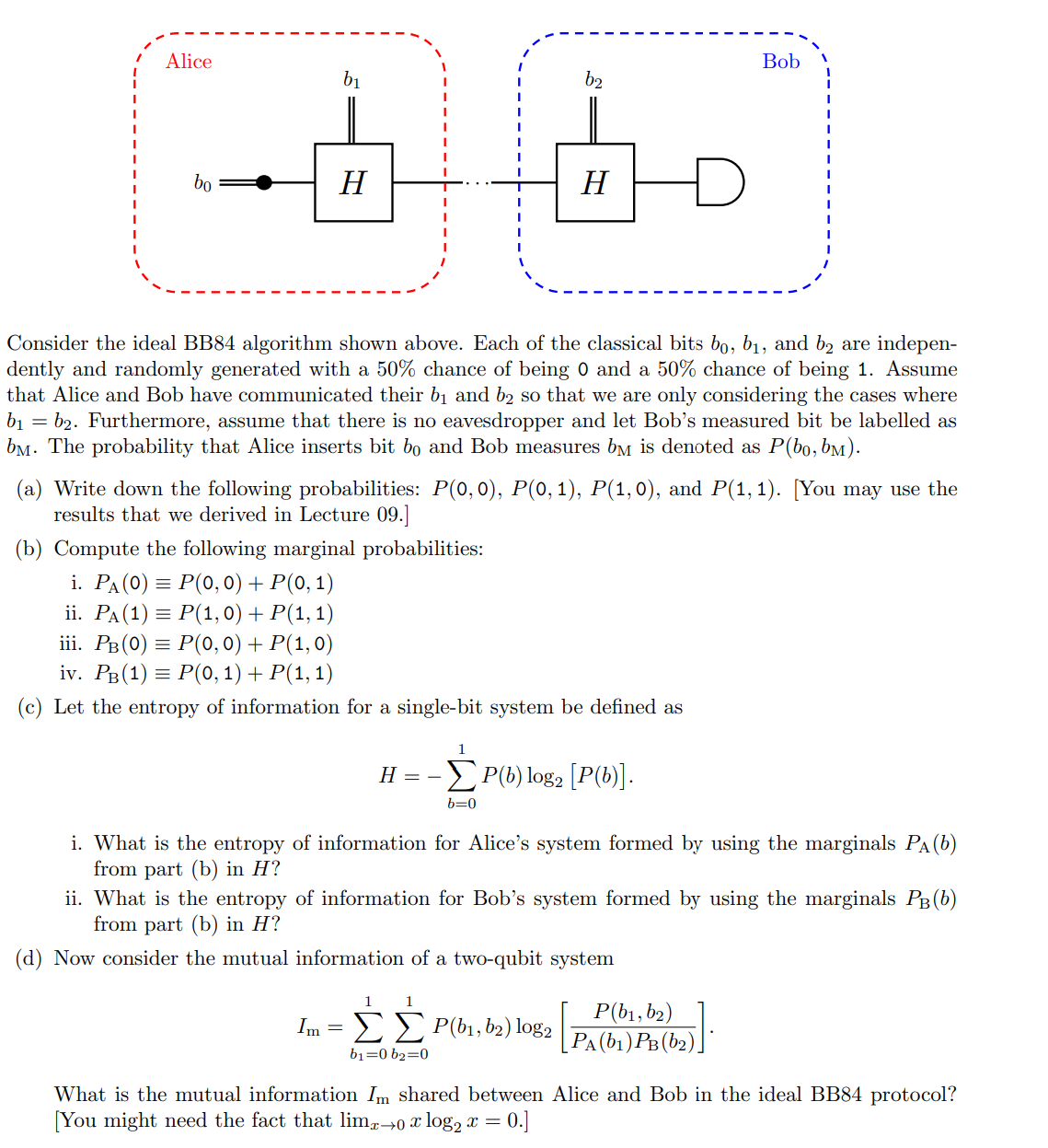 Solved Consider the ideal BB84 ﻿algorithm shown above. Each | Chegg.com