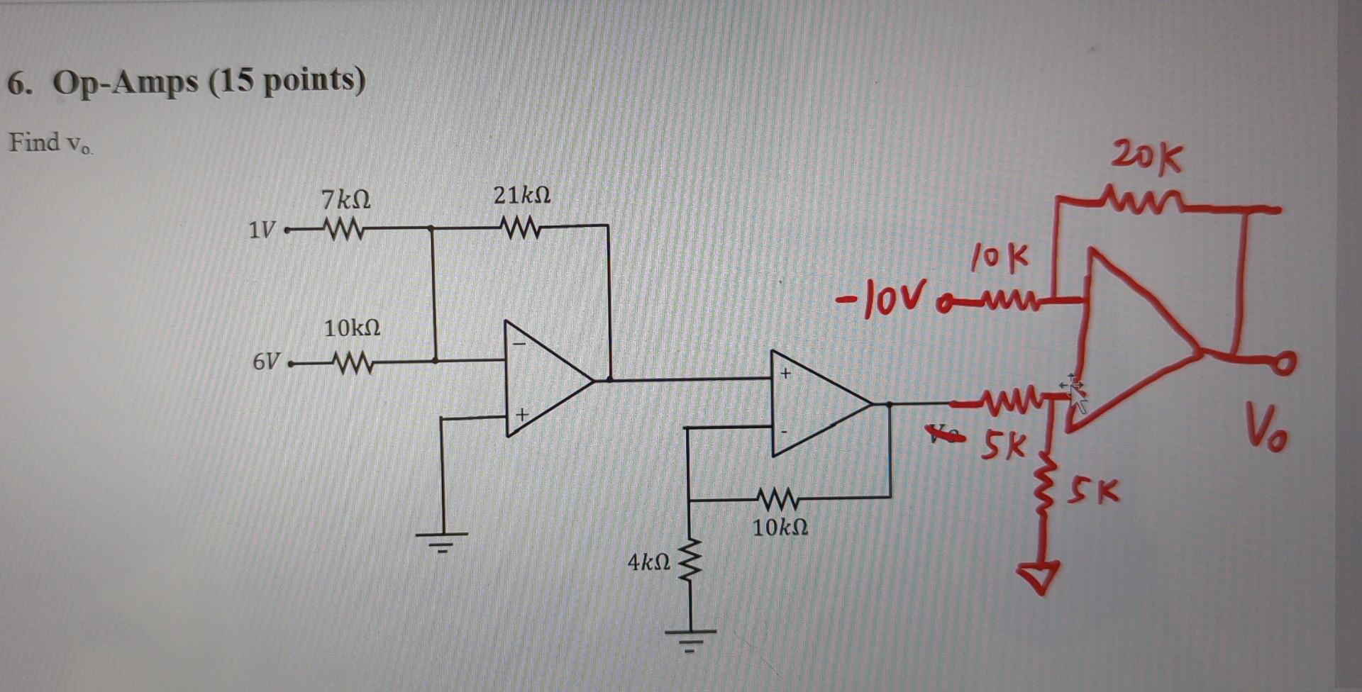 Solved 6. Op-Amps (15 points) Find v0 | Chegg.com