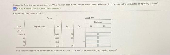 Solved Balance the following four column account. What | Chegg.com