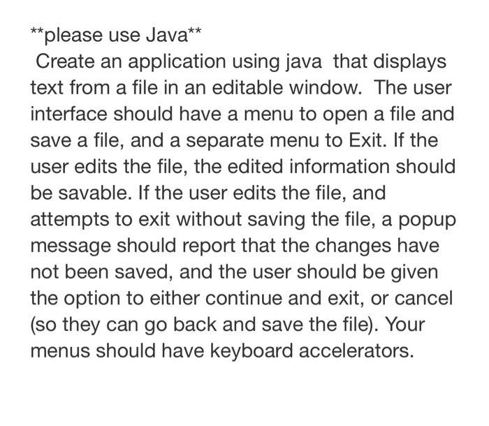 Solved * please use Java ⋆x Create an application using java | Chegg.com Solved * please use Java ⋆x Create an application using java | Chegg.com