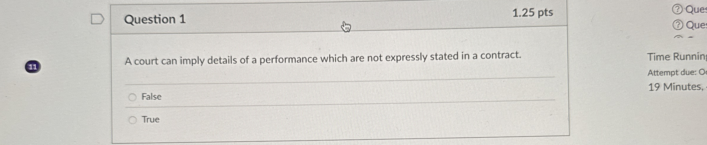 Solved Question 1A court can imply details of a performance | Chegg.com