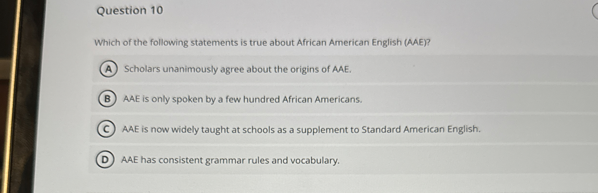 Question 10Which of the following statements is true | Chegg.com