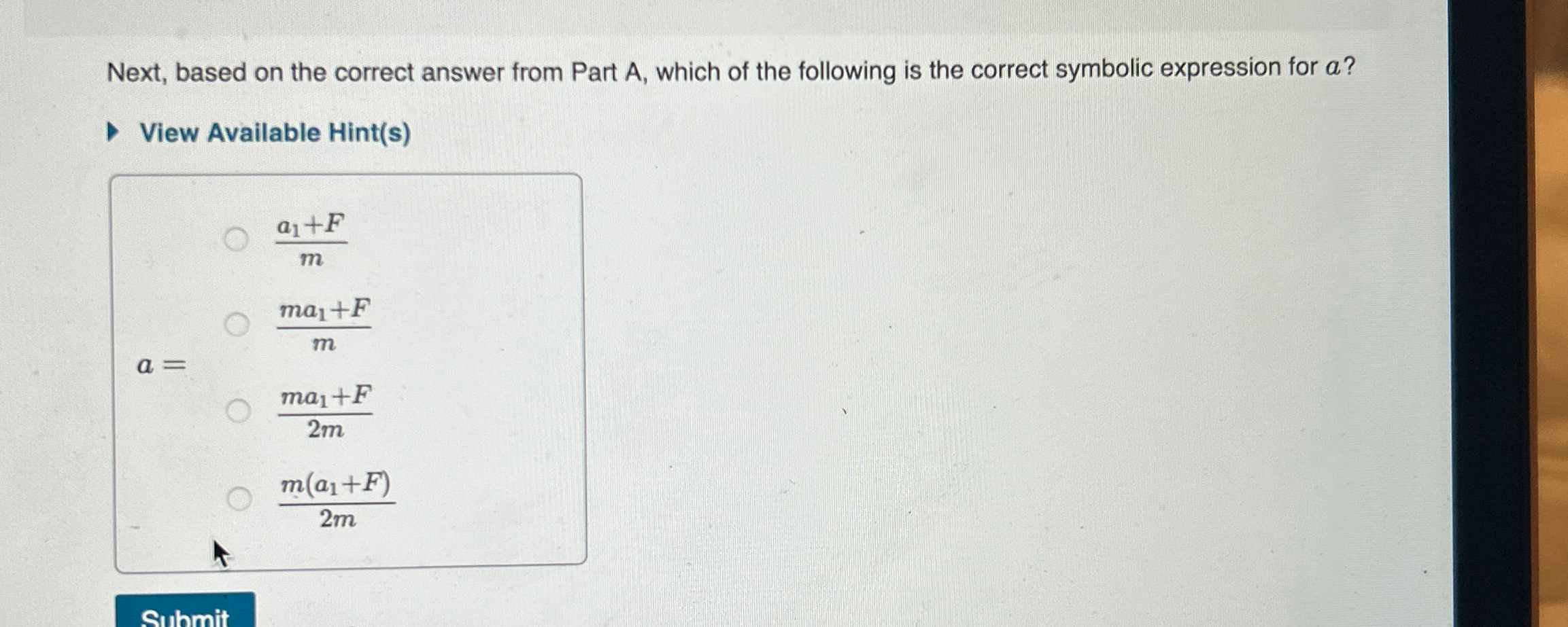 Next, based on the correct answer from Part A, ﻿which | Chegg.com