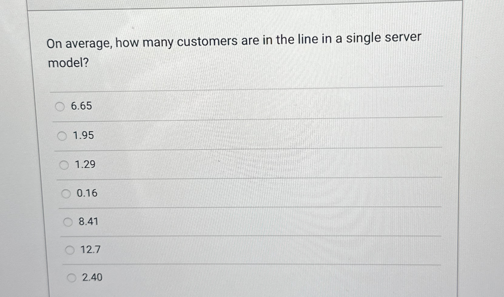 Solved On average, how many customers are in the line in a | Chegg.com