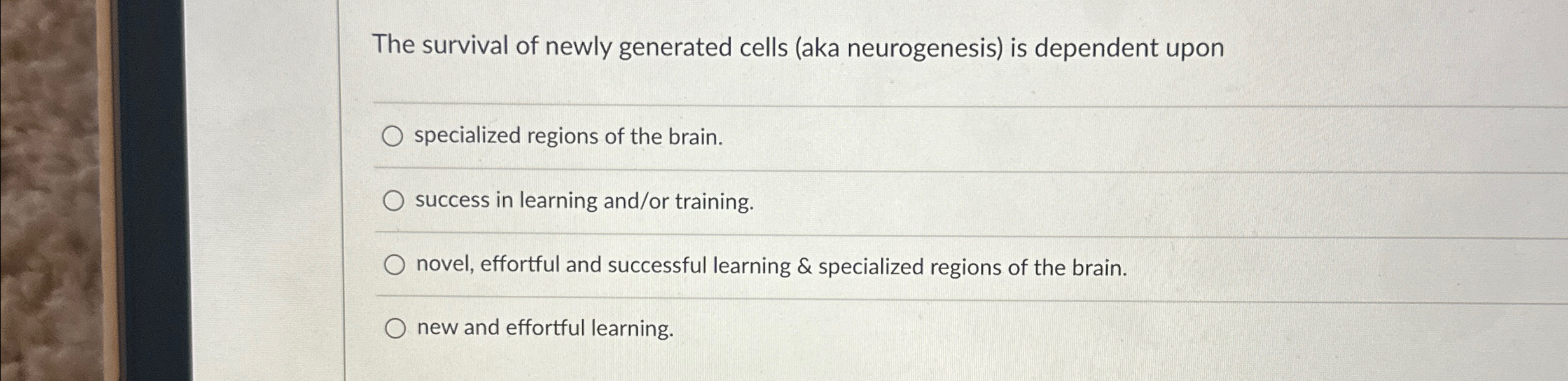 Solved The survival of newly generated cells (aka | Chegg.com