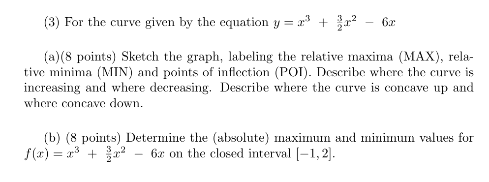 Solved (3) ﻿For the curve given by the equation | Chegg.com