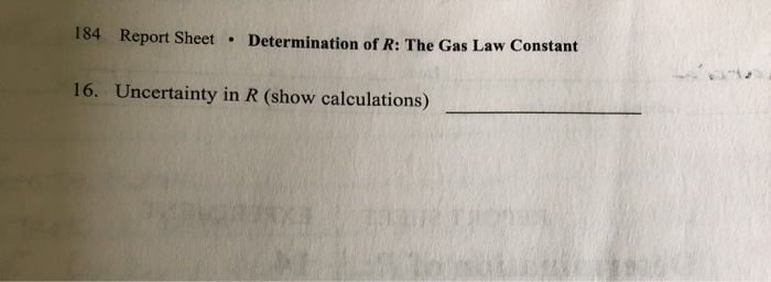 Instructor EXPERIMENT REPORT SHEET Determination of | Chegg.com