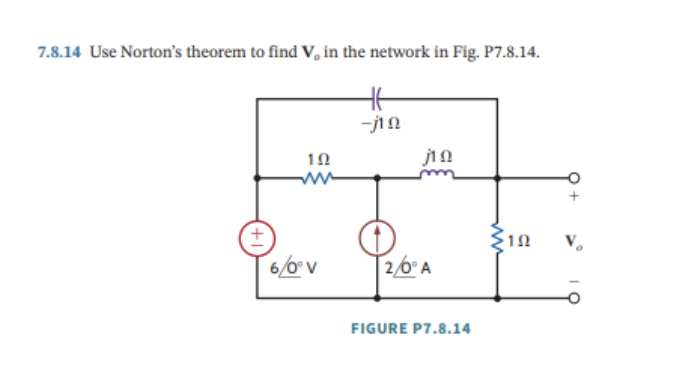 Solved 7.8.14 ﻿Use Norton's theorem to find V0 ﻿in the | Chegg.com
