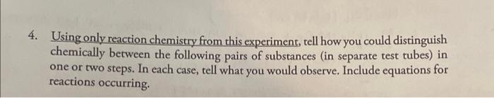 Solved 4. Using only reaction chemistry from this | Chegg.com