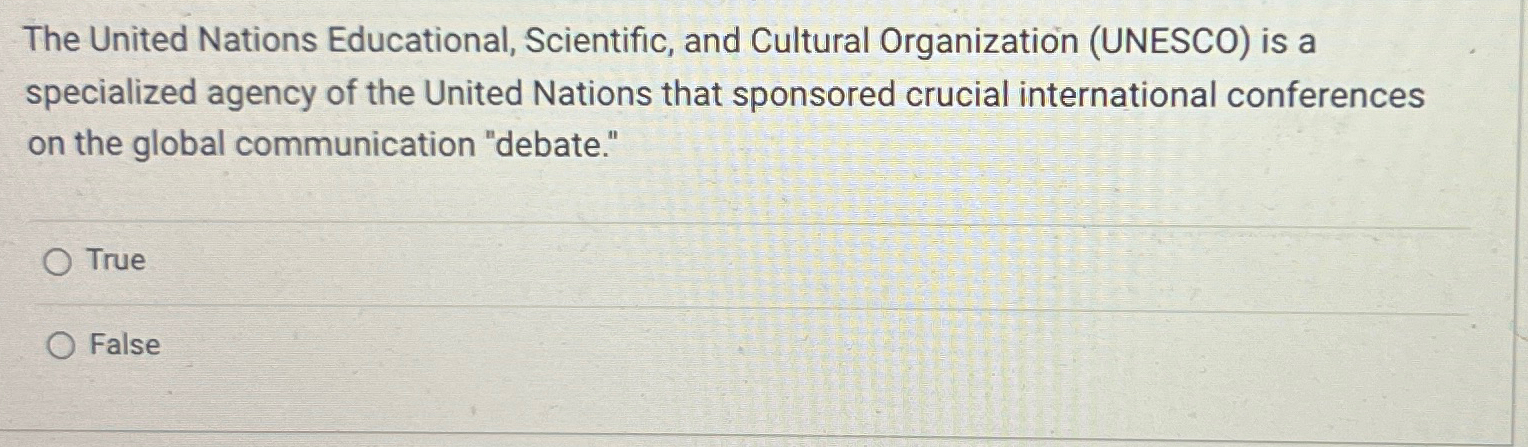 Solved The United Nations Educational, Scientific, and | Chegg.com