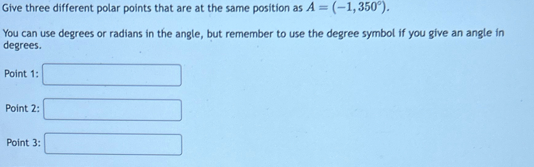 Solved Give three different polar points that are at the | Chegg.com