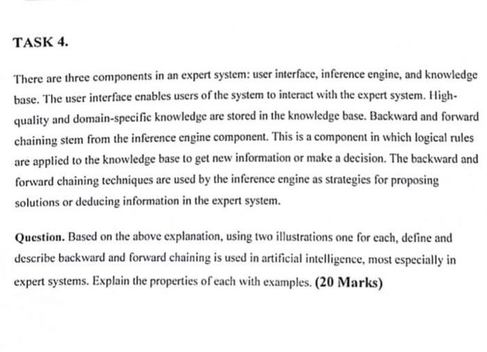 Solved There are three components in an expert system: user | Chegg.com
