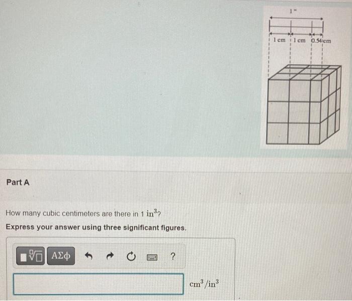 Solved Part A How many cubic centimeters are there in 1 in³2 | Chegg.com