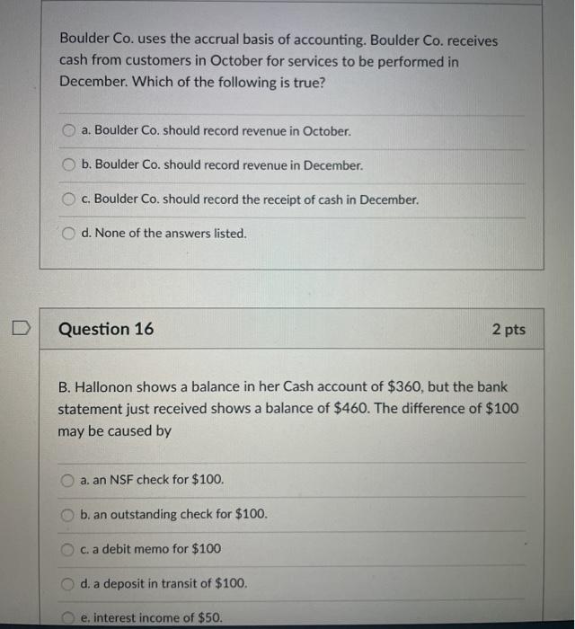Solved Boulder Co. uses the accrual basis of accounting. | Chegg.com