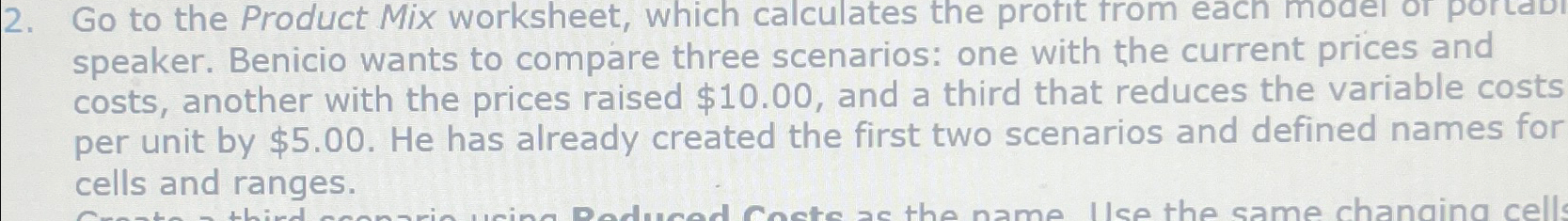 Solved Go to the Product Mix worksheet, which calculates the | Chegg.com