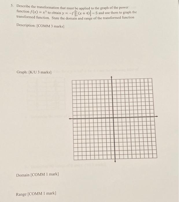 Solved 5. Describe the transformation that must be applied | Chegg.com