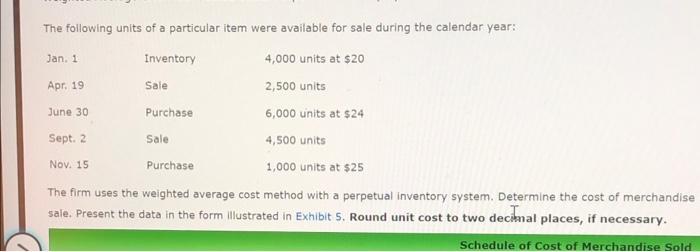 Solved The following units of a particular item were | Chegg.com