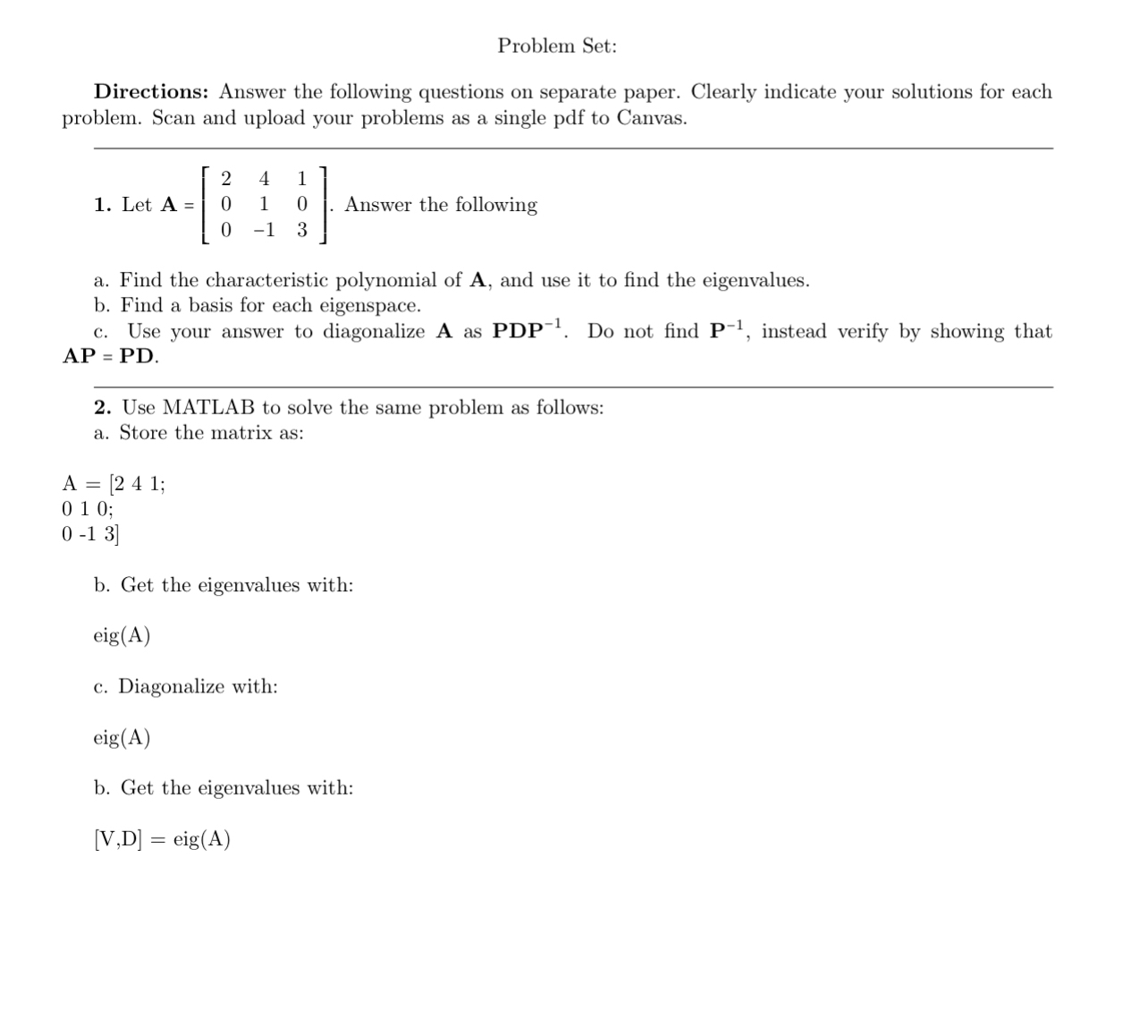 Solved Problem Set:Directions: Answer the following | Chegg.com