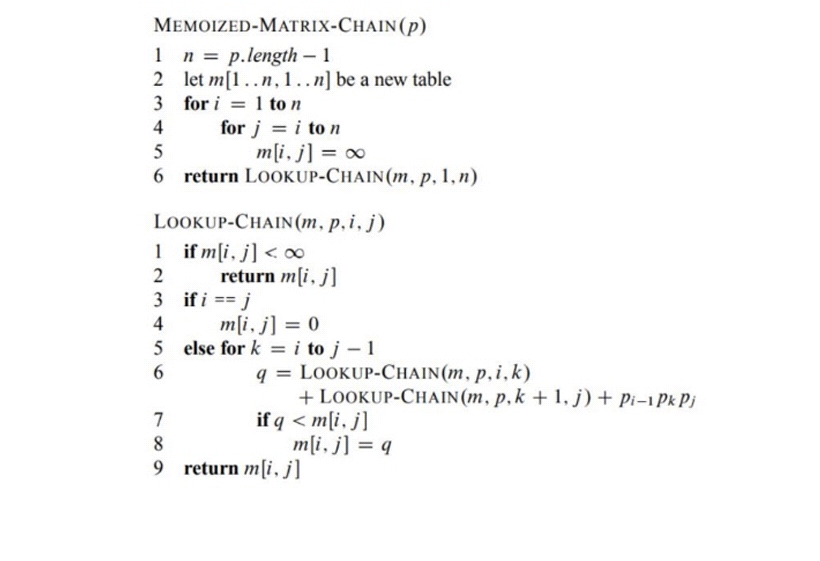 Solved Memoized Matrix Chain P 