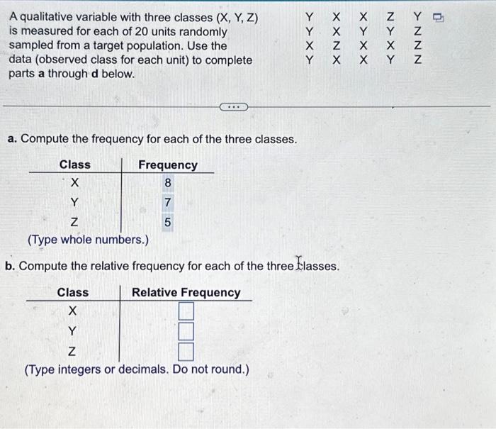 a. Compute the frequency for each of the three | Chegg.com