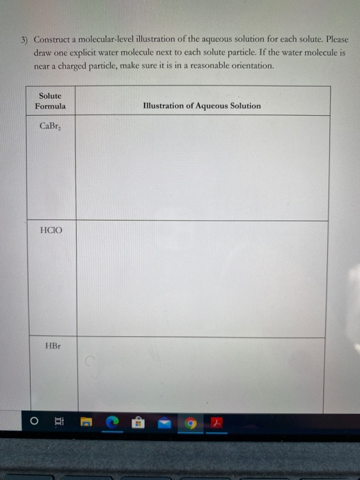 Solved 3) Construct a molecular-level illustration of the | Chegg.com