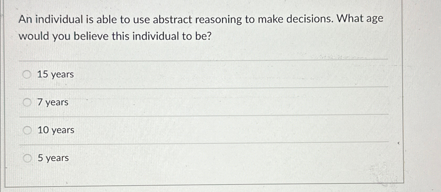 Solved An individual is able to use abstract reasoning to | Chegg.com