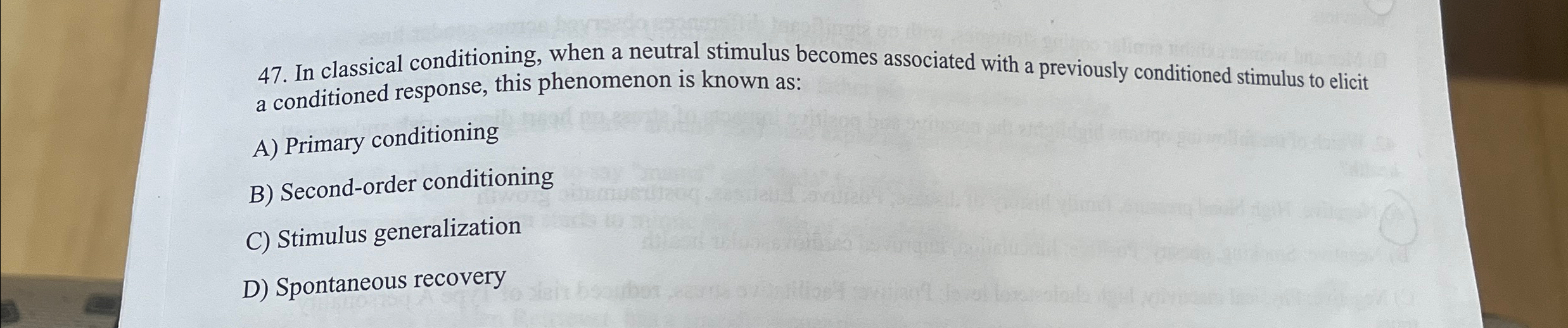 Solved In classical conditioning, when a neutral stimulus | Chegg.com