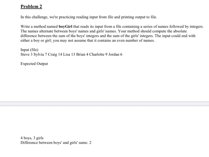 Solved Problem 2 In this challenge, we're practicing reading | Chegg.com