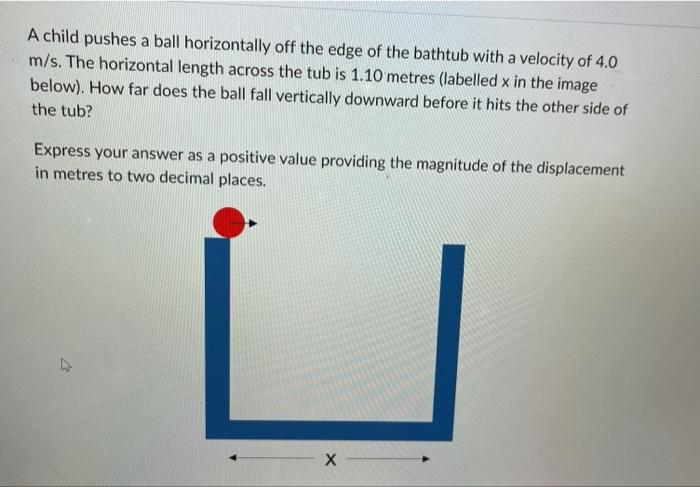 Solved A child pushes a ball horizontally off the edge of | Chegg.com