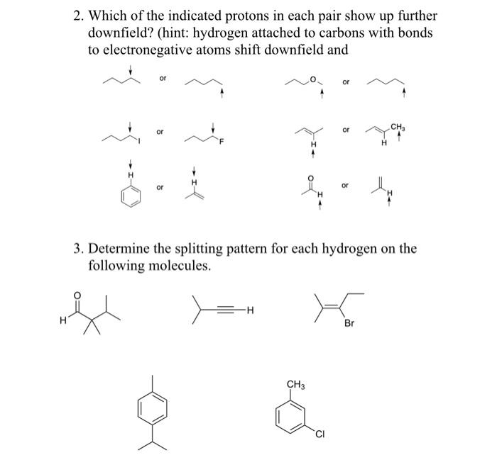 Solved 2. Which of the indicated protons in each pair show | Chegg.com
