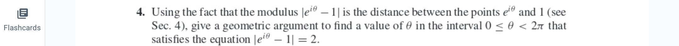 Solved Using the fact that the modulus |e^(i\\\\theta )-1| | Chegg.com