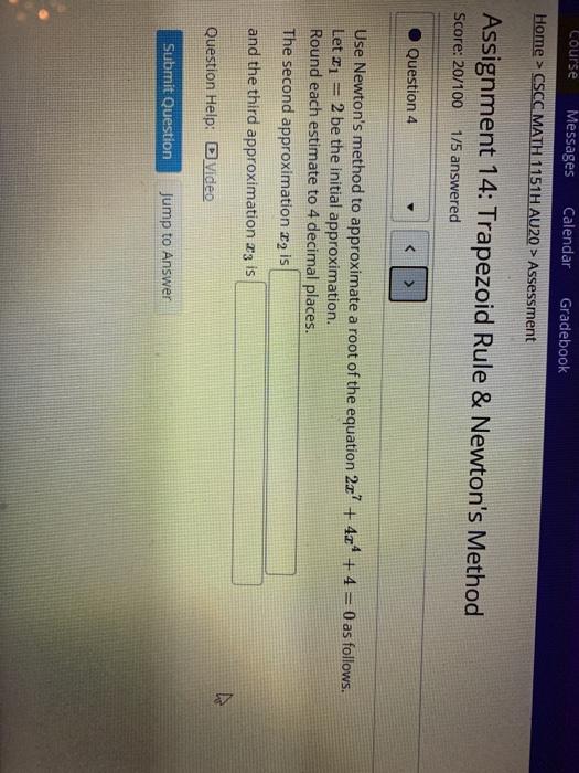 Solved Course Messages Calendar Gradebook Home > CSCC MATH | Chegg.com