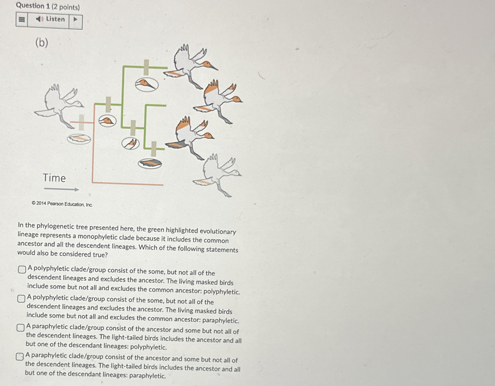 Solved Question 1 (2 points)ListenIn the phylogenetic tree | Chegg.com Solved Question 1 (2 points)ListenIn the phylogenetic tree | Chegg.com