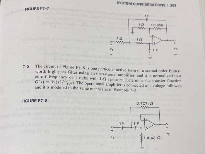 Solved SYSTEM CONSIDERATIONS FIGURE P7-7 303 The circuit of | Chegg.com