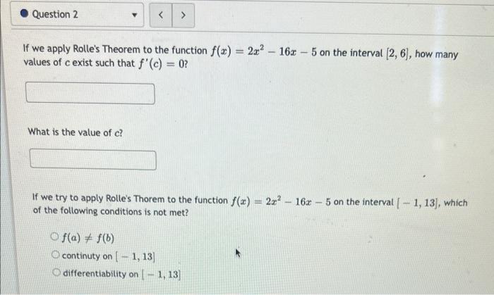 Solved If we apply Rolle's Theorem to the function | Chegg.com