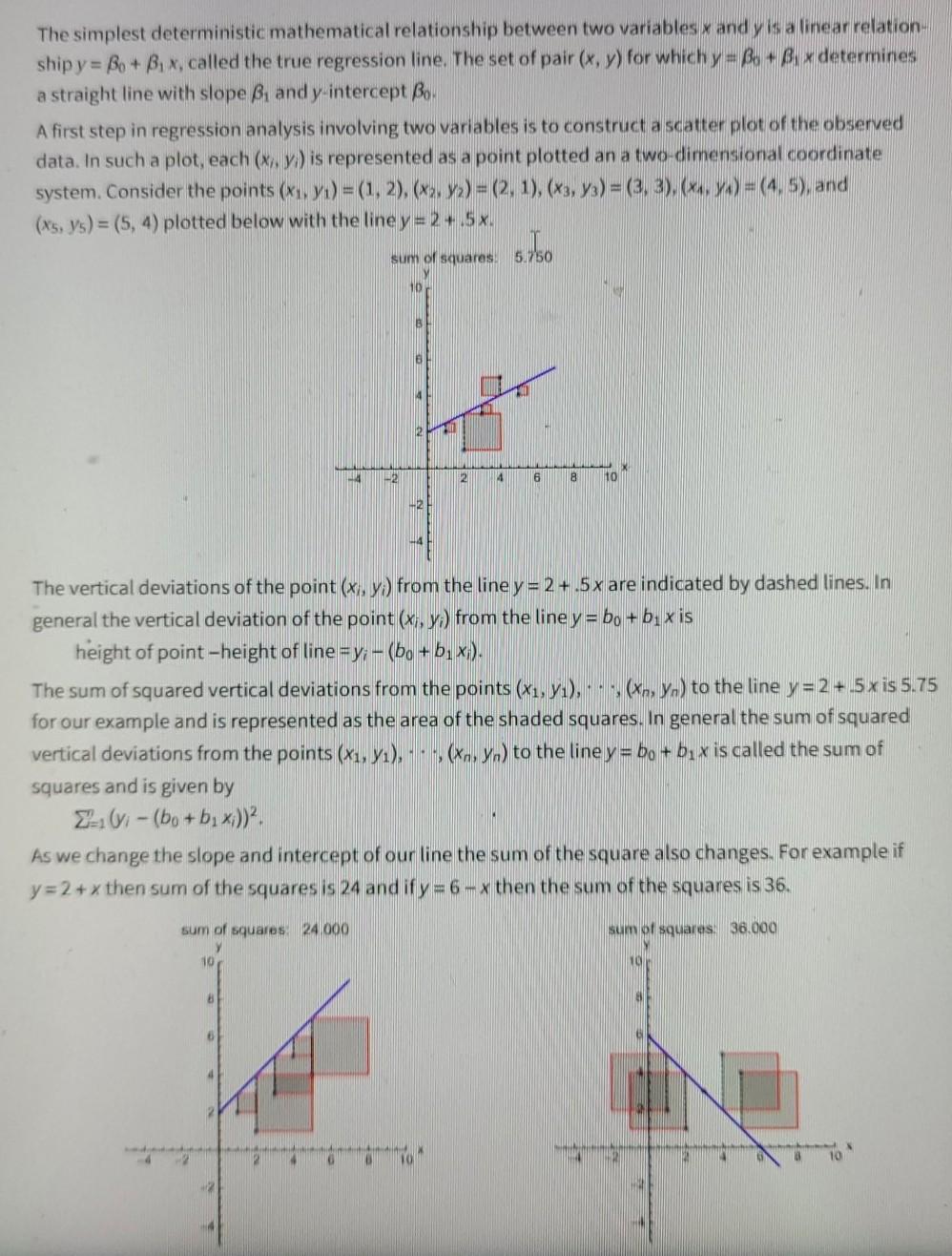 Solved The simplest deterministic mathematical relationship | Chegg.com