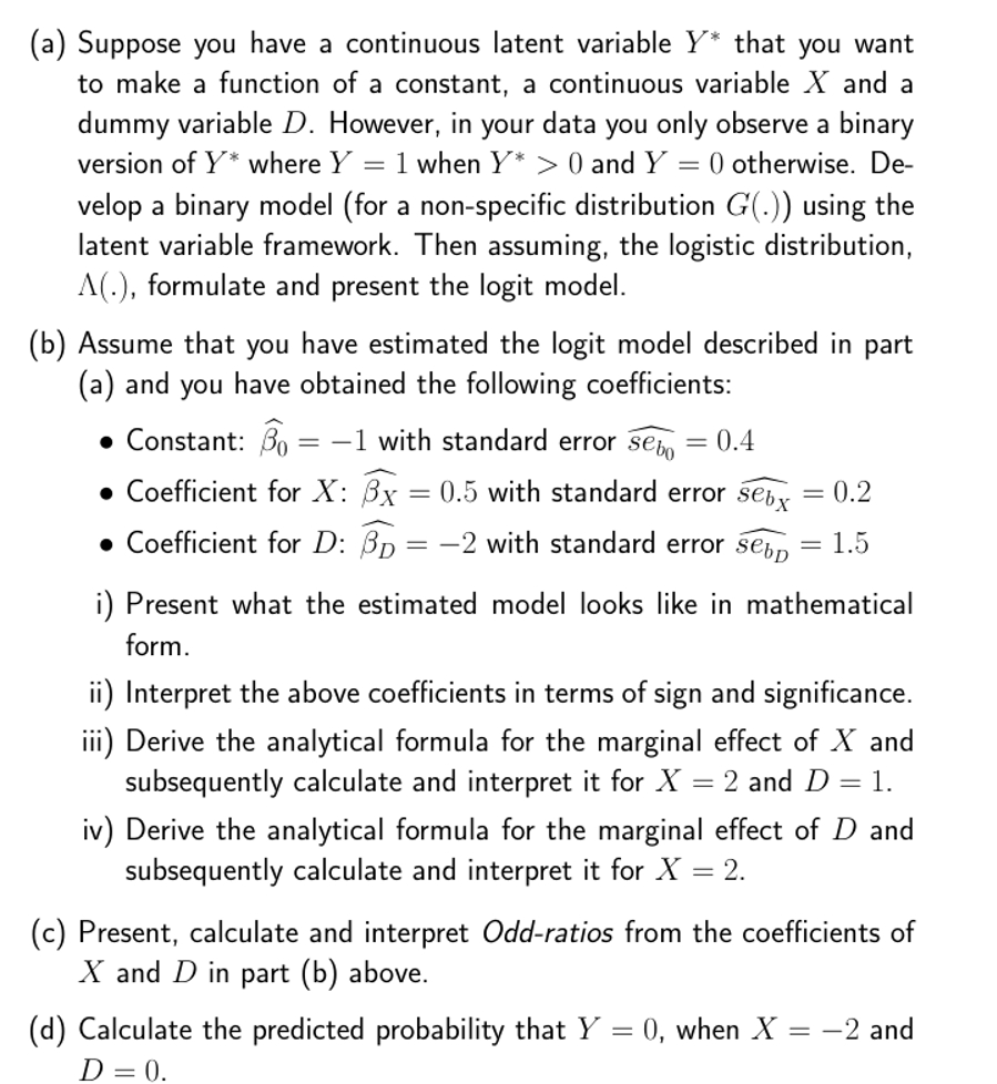 Solved (a) ﻿Suppose you have a continuous latent variable | Chegg.com