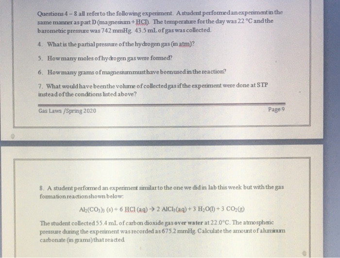 Solved Questions 4 8 All Refer To The Following