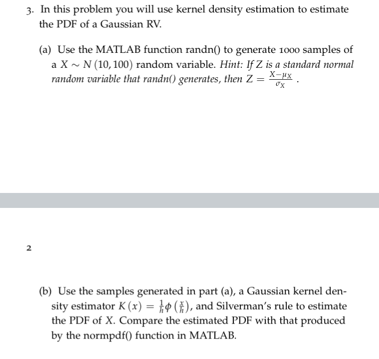 In this problem you will use kernel density | Chegg.com