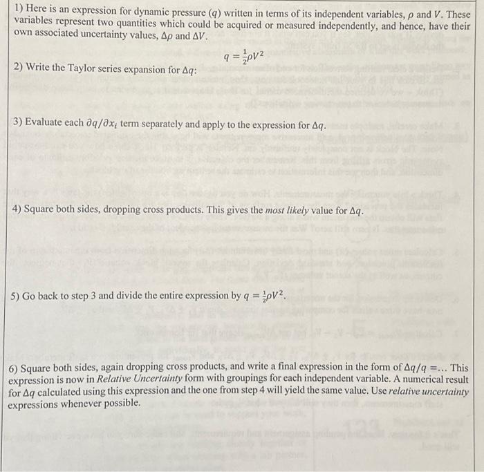 Solved 1) Here is an expression for dynamic pressure (q) | Chegg.com