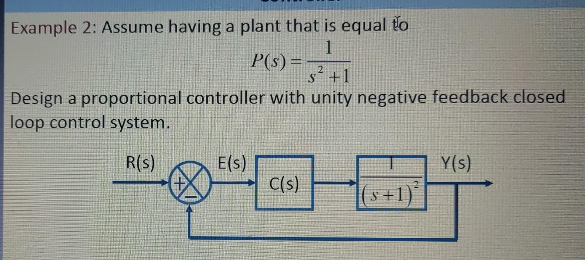 Solved Example 2: Assume having a plant that is equal to | Chegg.com