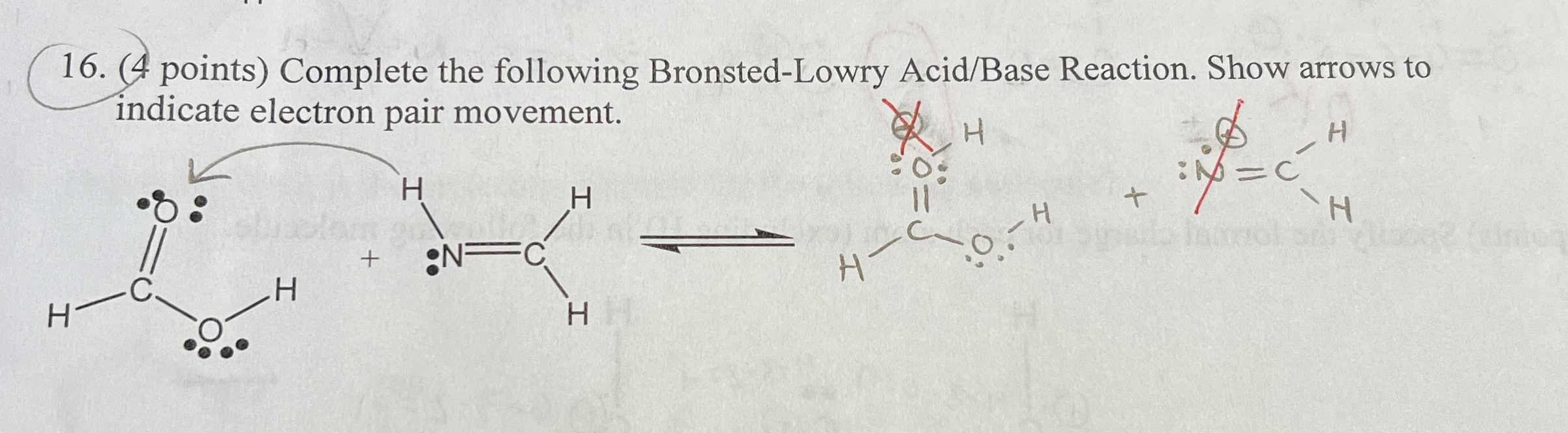 Solved (4 ﻿points) ﻿Complete the following Bronsted-Lowry | Chegg.com