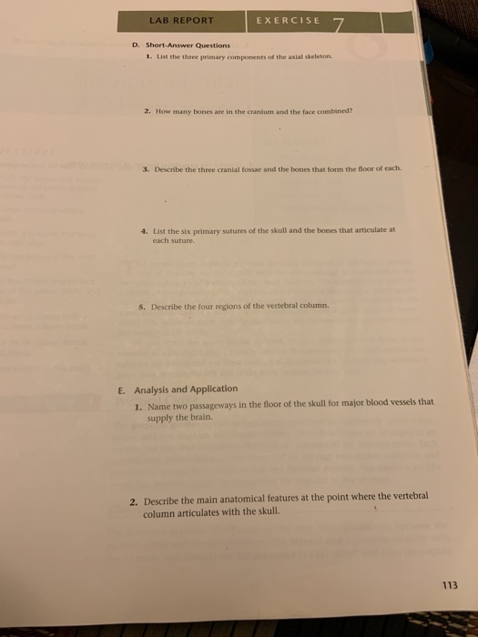Solved LAB REPORT EXERCISE 7 D. Short Answer Questions 1. | Chegg.com