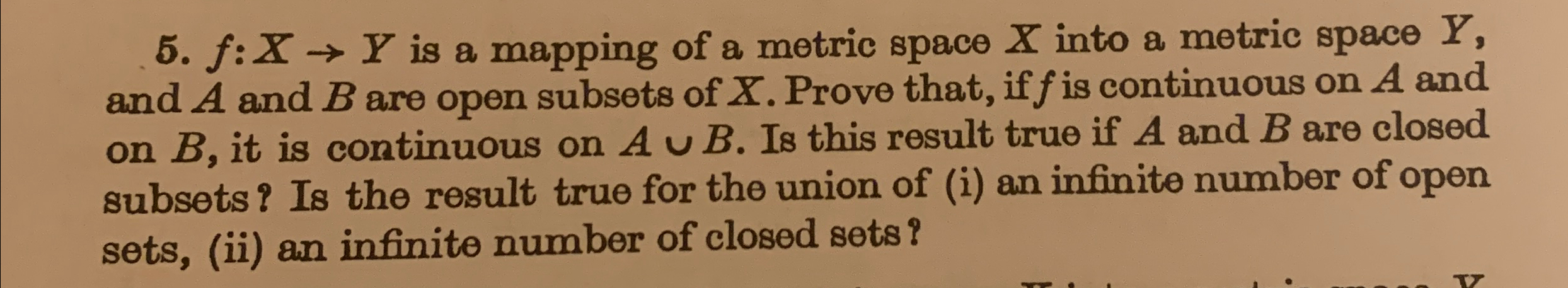 Solved f:x→Y ﻿is a mapping of a metric space x ﻿into a | Chegg.com
